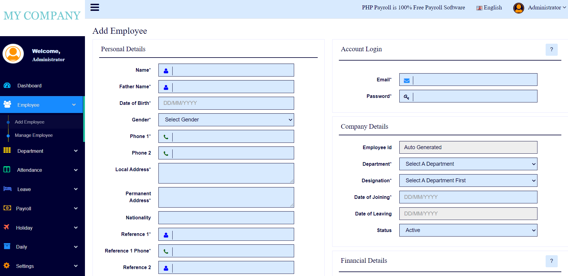 Screenshot_1 - PHP HR - Employee HRM Software